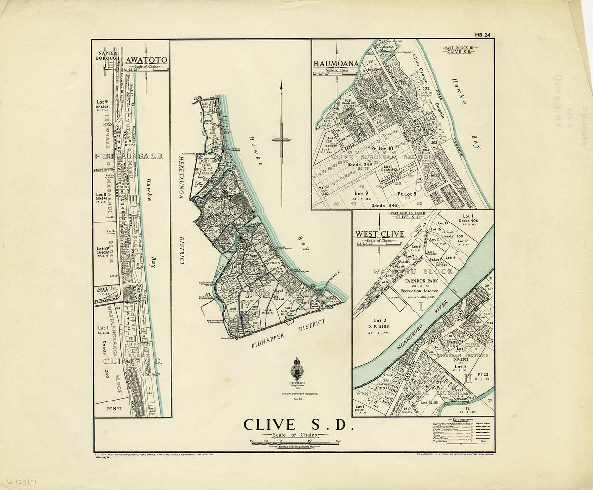 Map, Clive Survey District - MTG Hawkes Bay