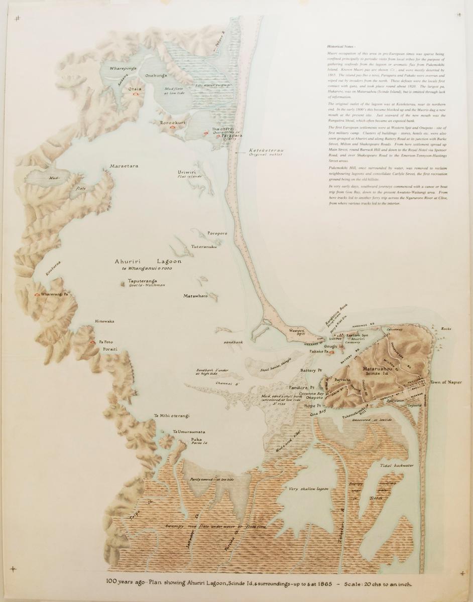 Map, Ahuriri Lagoon, Scinde Island and Surroundings - MTG Hawkes Bay