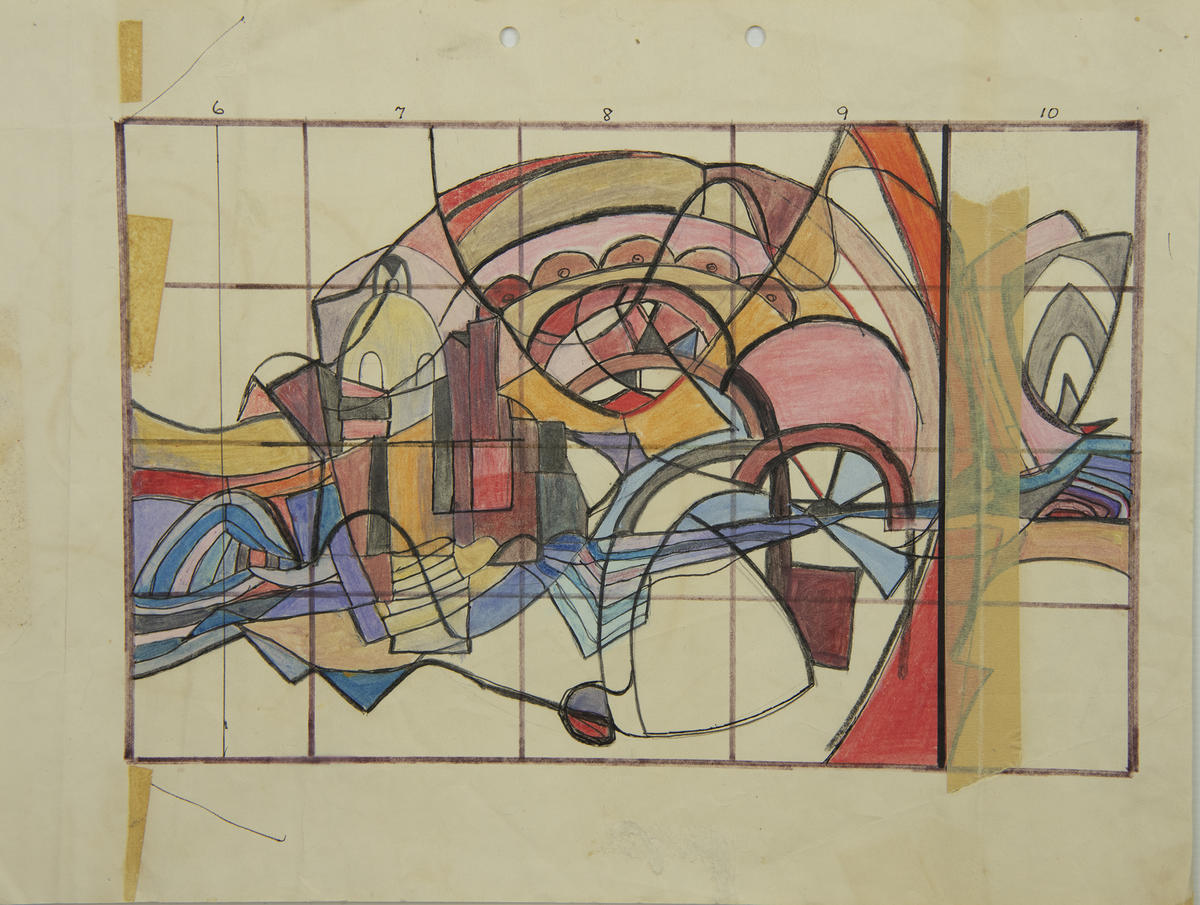 Design drawing for stained glass window, Dalton House commission - MTG ...