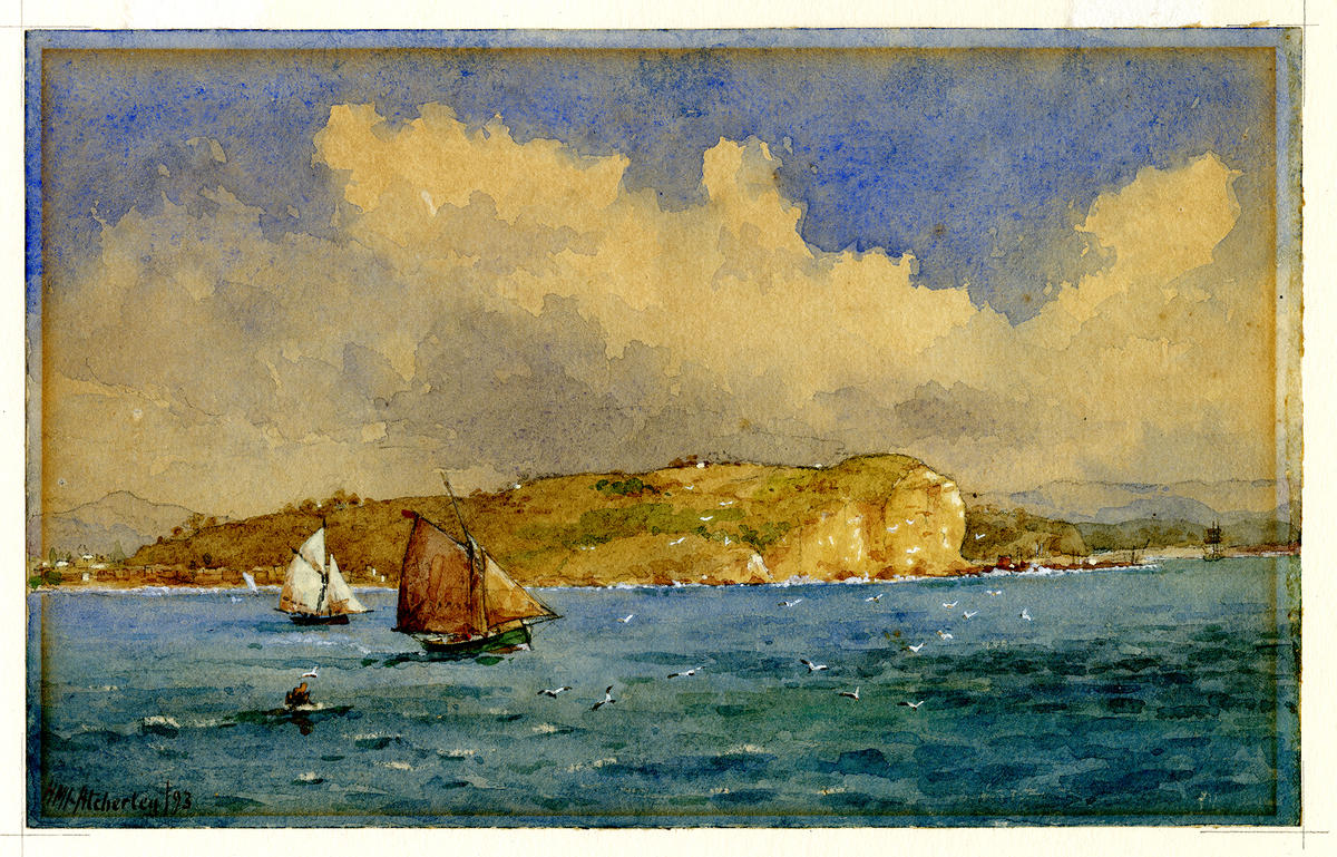 Untitled - view of Scinde Island and Breakwater, Napier - MTG Hawkes Bay