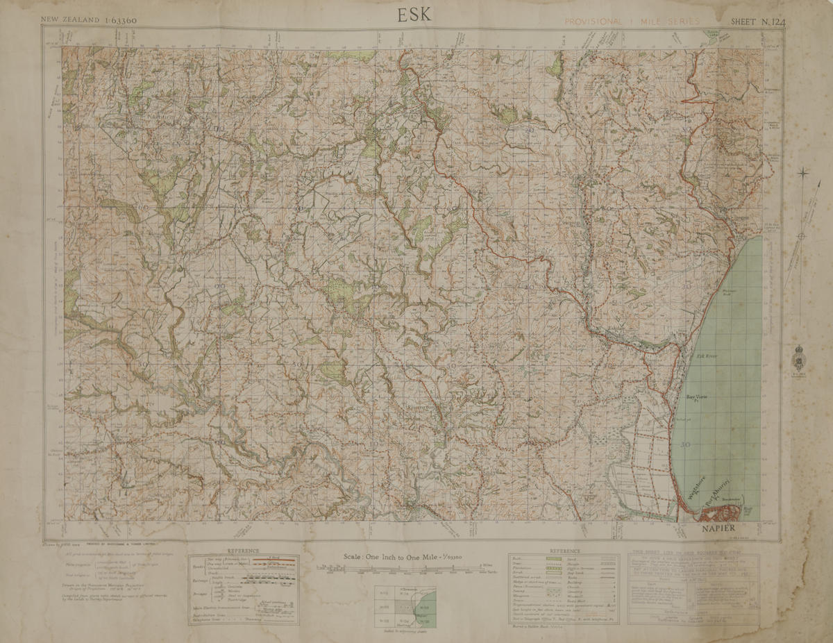 Topographical map, Esk - MTG Hawkes Bay