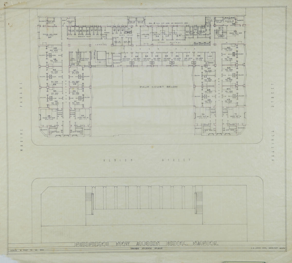 Architecture plan, proposed new Albion Hotel, Napier - MTG Hawkes Bay