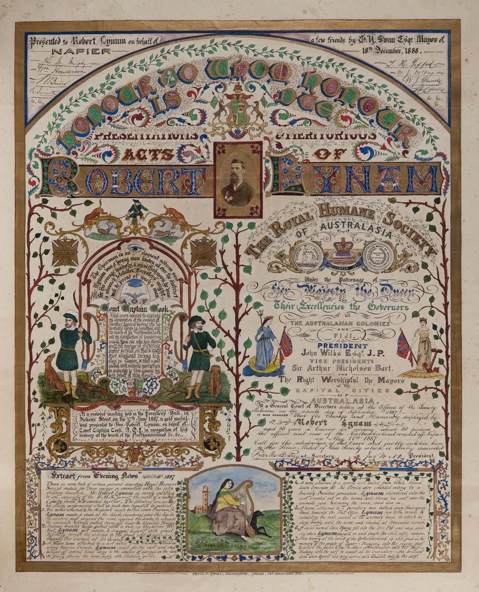 Illuminated Address, to Robert Lynam - MTG Hawkes Bay
