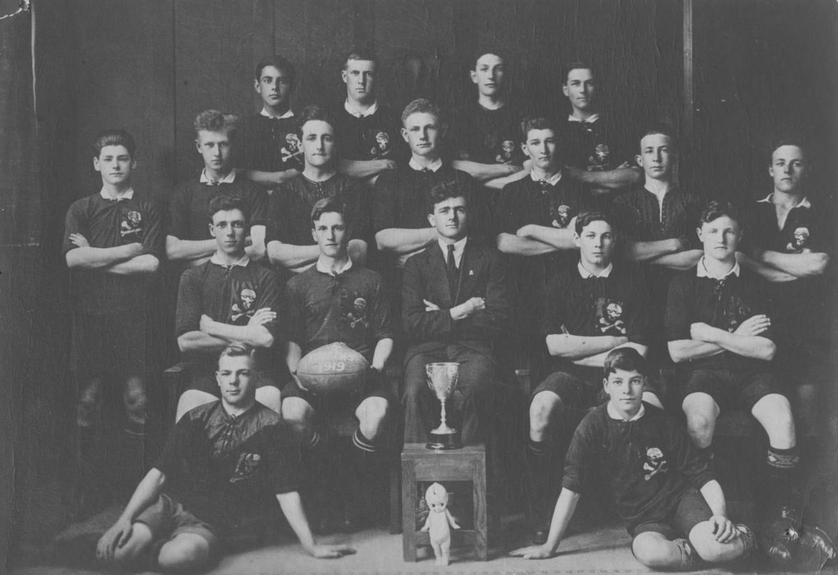 Group portrait, Napier Pirates Rugby Team - MTG Hawkes Bay